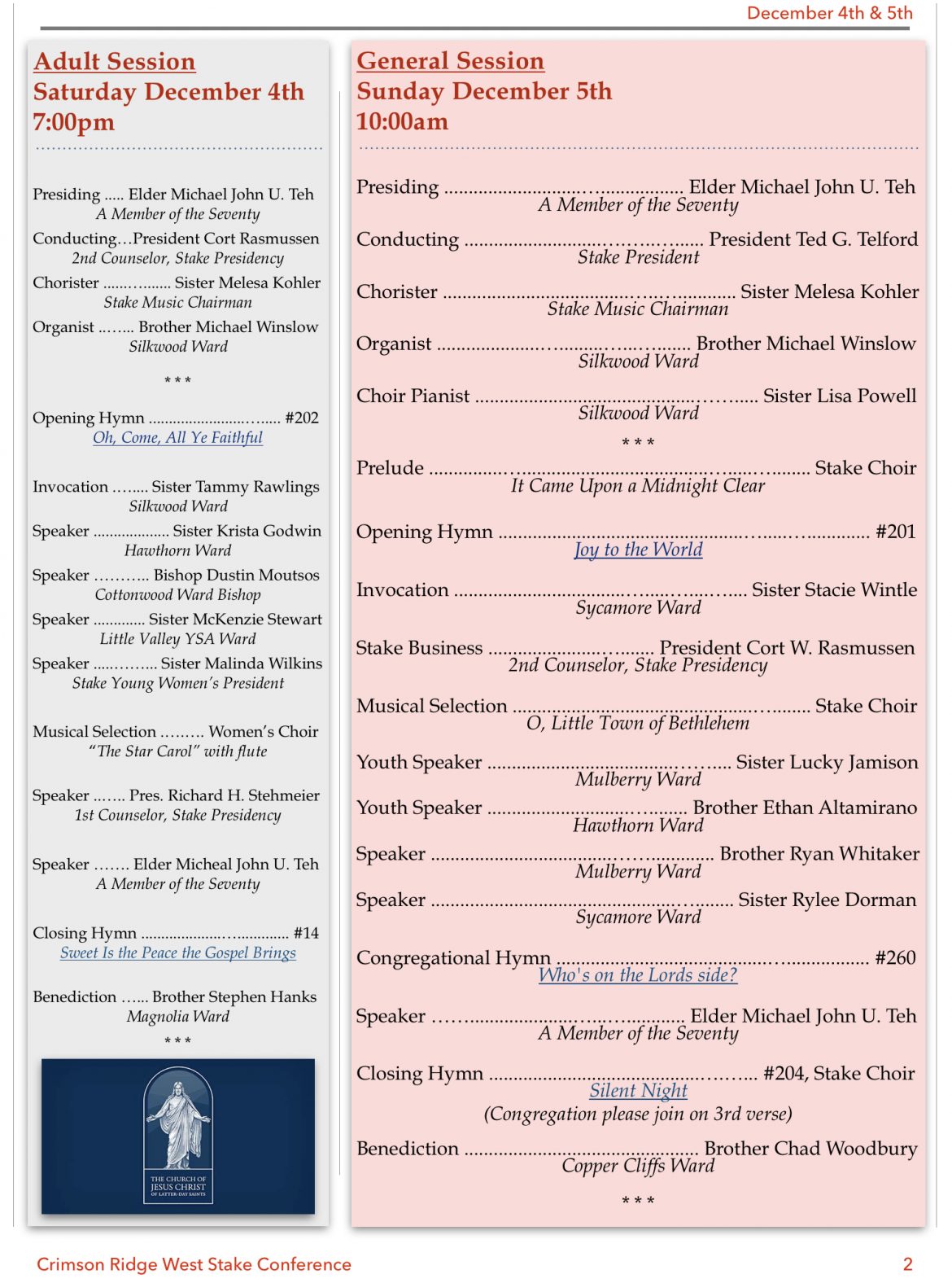 Stake Conference - Crimson Ridge West Stake